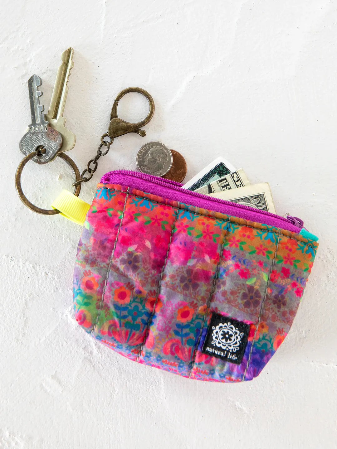 Mini Puffy Coin Purse Key Clip - Rainbow - Wallets & Coin ...