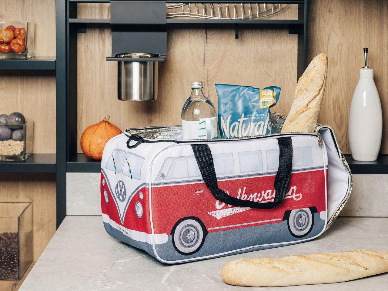 VW T1 Bus Cooler Bag 25LTR - White/Red - Picnic Accessories | Artisanal ...