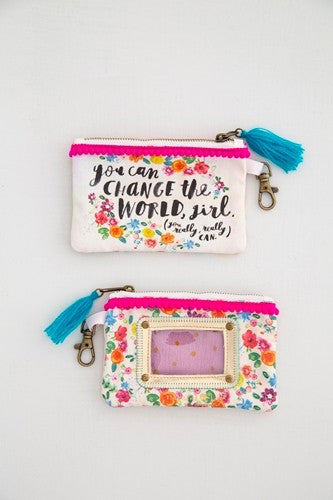 ID POUCH CHANGE THE WORLD - Pouches & Wristlets | Artisanal – Artisanal ...