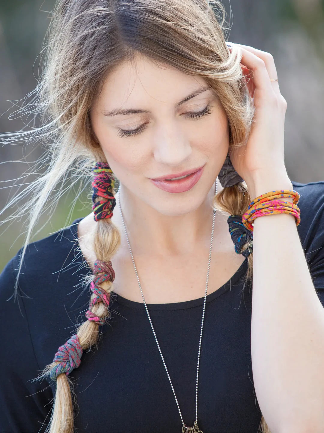 Boho Bands – Cream Floral | Artisanal Multiway Hair & Wrist Band ...