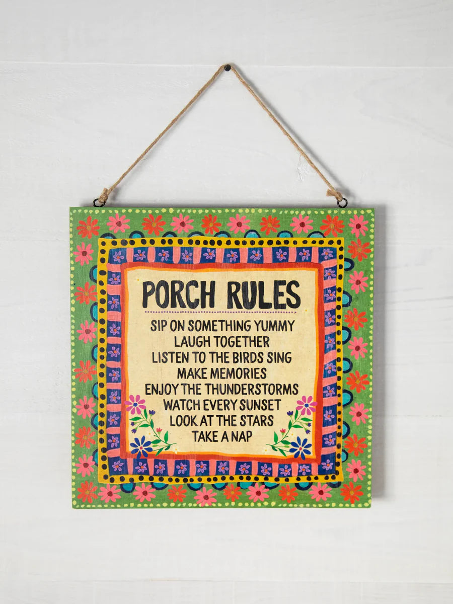 Wooden Porch Sign - Porch Rules - Plaques & Cubes | Artisanal ...