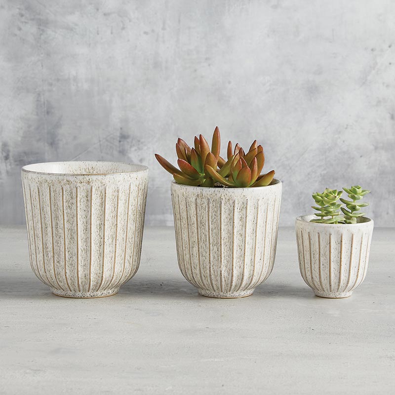 Pot with Ridges - MED - Planters & Pots | Artisanal – Artisanal New Zealand