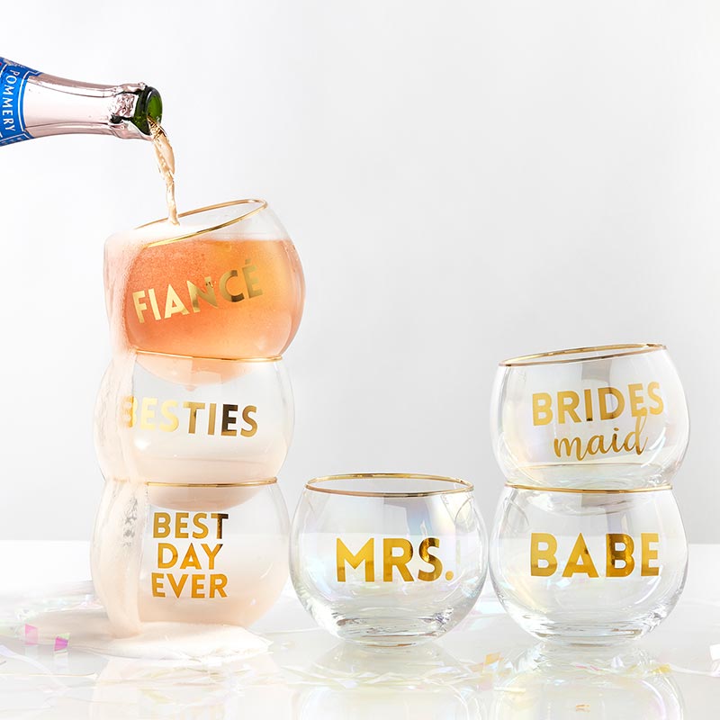 Roly Poly Glass - Bridesmaid - Water & Wine Tumblers | Artisanal ...